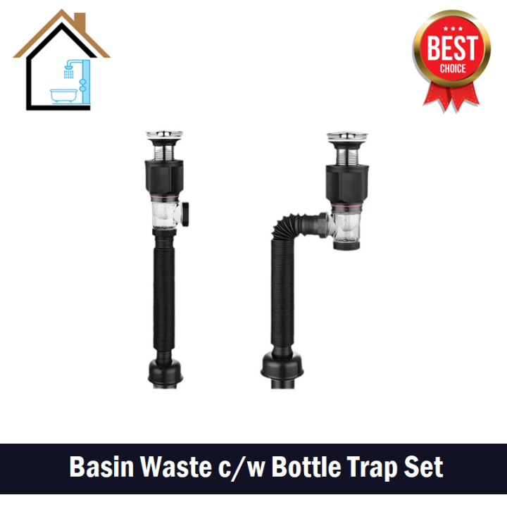 [Model:1810] Basin Waste Bottle Trap Drain Pipe Kit for Basin with ...