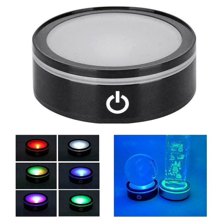 (FRKD) LED Light Base with Sensitive Touch Switch Round Colorful Stand ...