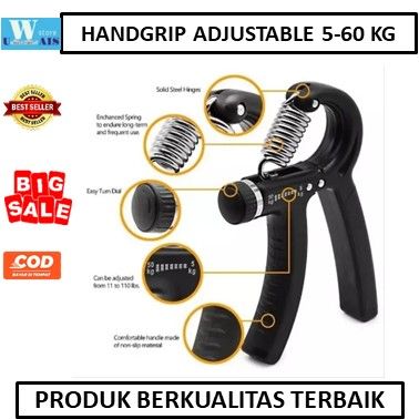 Promo!!! HAND GRIP/HANDGRIP ADJUSTABLE 5-60 KG ALAT LATIHAN OTOT ...