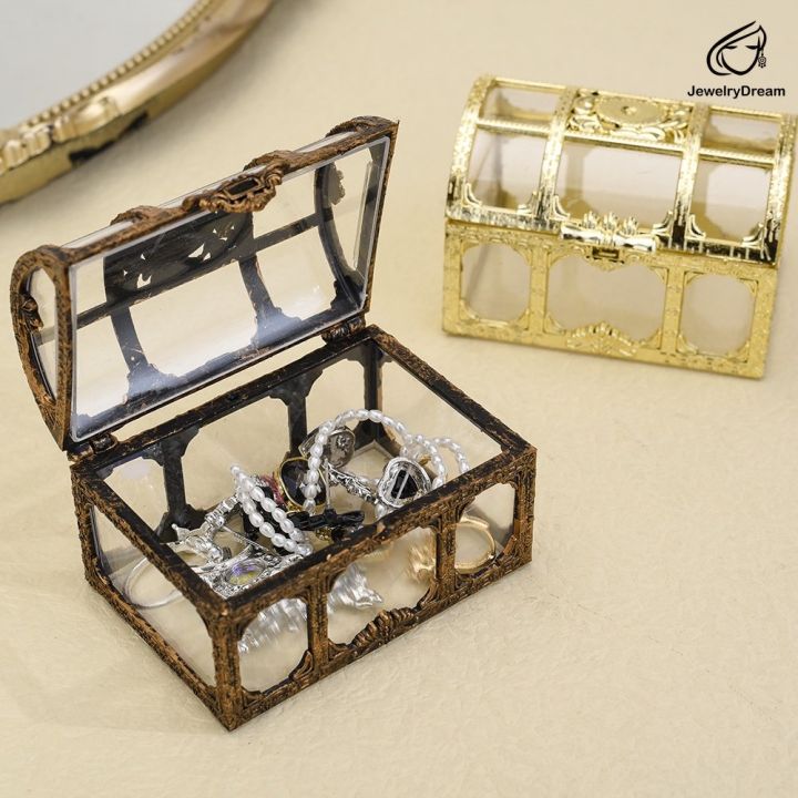 Vintage Transparent Pirate Treasure Storage Box Mini Home Earrings ...
