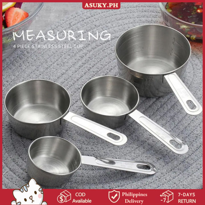 Measuring Cup Stainless Steel Measuring Spoon Set Polished Easy Clean ...