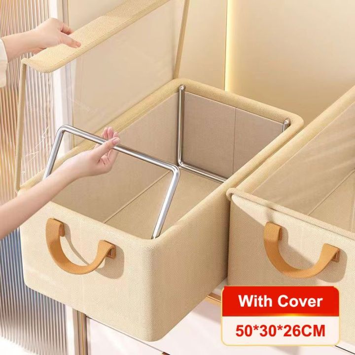 Foldable Storage Box With Cover Closet Organizer Foldable Cationic ...