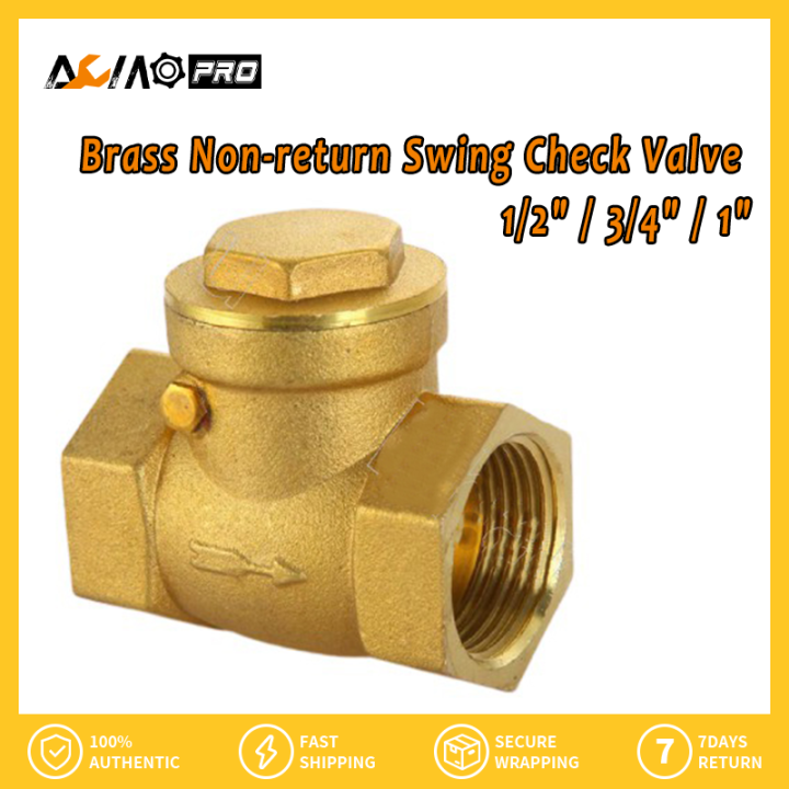 AumoPro 1pc 1/2" 3/4" 1" Female Thread Brass Non-return Swing Check ...