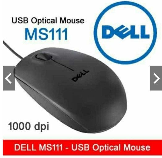 Dell MS111 Mouse USB Optical Wheel Mouse Computer Peripherals Mousepad ...