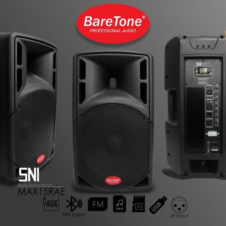 speaker aktif baretone max15rae 15 inch 1 buah free bonus 300 watt | Lazada Indonesia