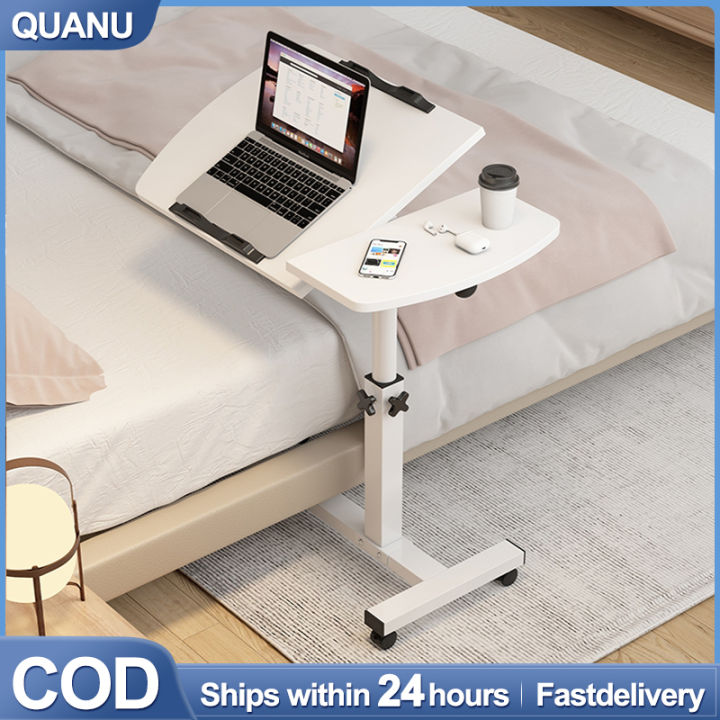 QUANU Lifting Table Portable Movable Adjustable Height Bedside Laptop Table Sofa Side Table With ...
