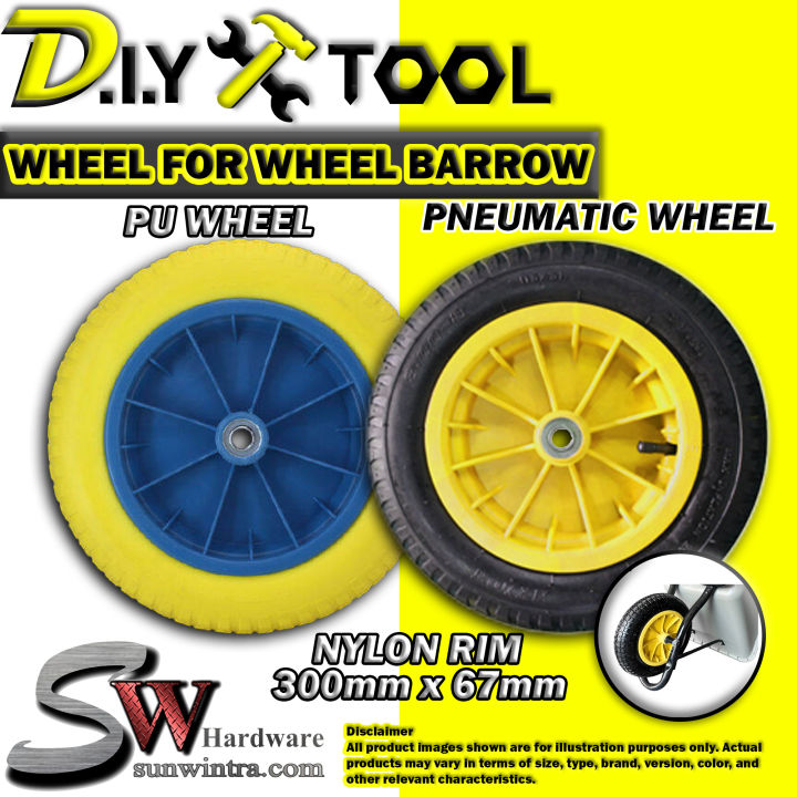 SW Hardware Wheel Barrow Wheel Only , PU Wheel / Pneumatic Wheel , Tayar Angin , Tayar Mati ...