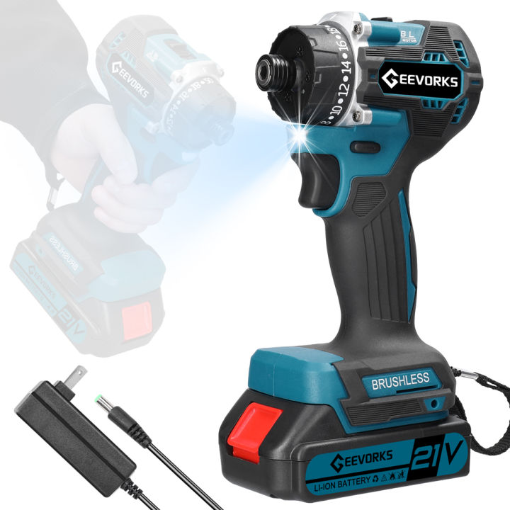 Drill Motor 2 Speeds Torques Adjustable Rotation Adjustment With Led ...