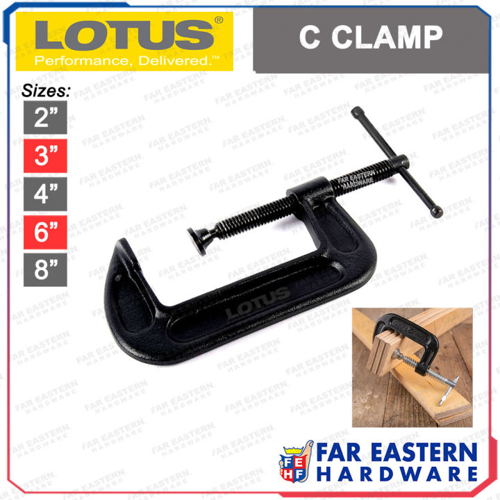LOTUS C-Clamp G Type Wood C Clamp 2" | 3" | 4" | 6" | 8" LTHT | Lazada PH