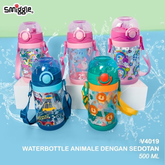 Botol minum anak sedotan 500ml model smiggle karakter /4019 | Lazada Indonesia
