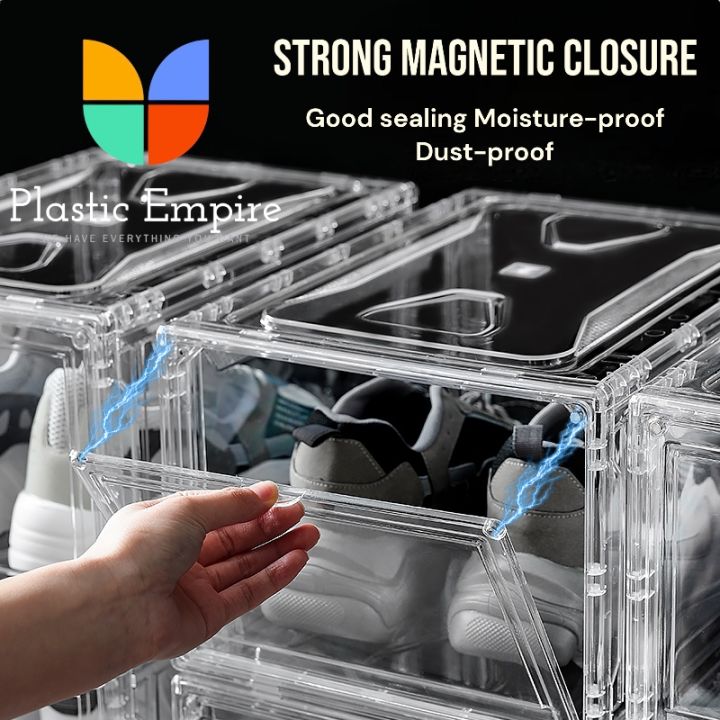 Large Acrylic ShoeBox Durable Shoe Rack Stackable Dust-Proof Shoe Box ...