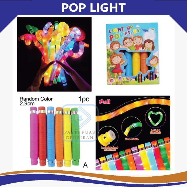 Mainan Viral Light Up Pop Tubes Pop Pipes Mainan Lampu Stick Pipa ...