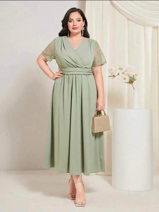 Plus Size Semi Formal Dress Plain Color Dress Business Wear Dress Party