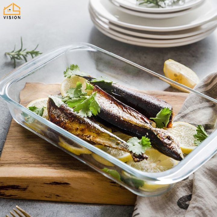 Vision Kitchen Tempered Glass Baking Pan Baking Dish Transparent ...