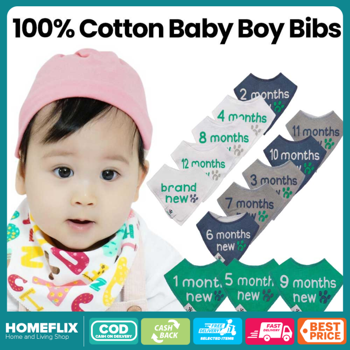 Homeflix 100% Cotton Baby Boy Bibs New Design Bib Cotton Triangle Bib ...