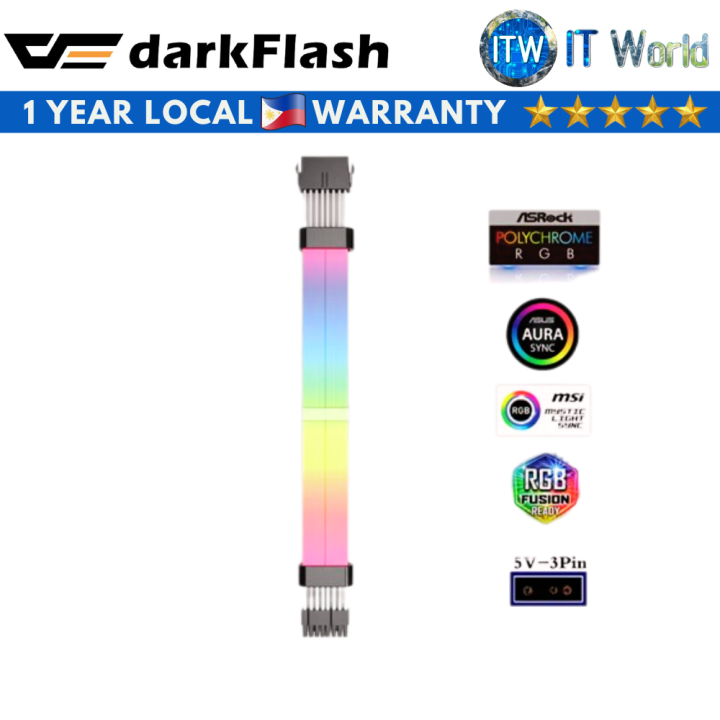 Darkflash LG02 6+2 (8-Pin) Dual Power Supply Extension Lightglow Cable ...