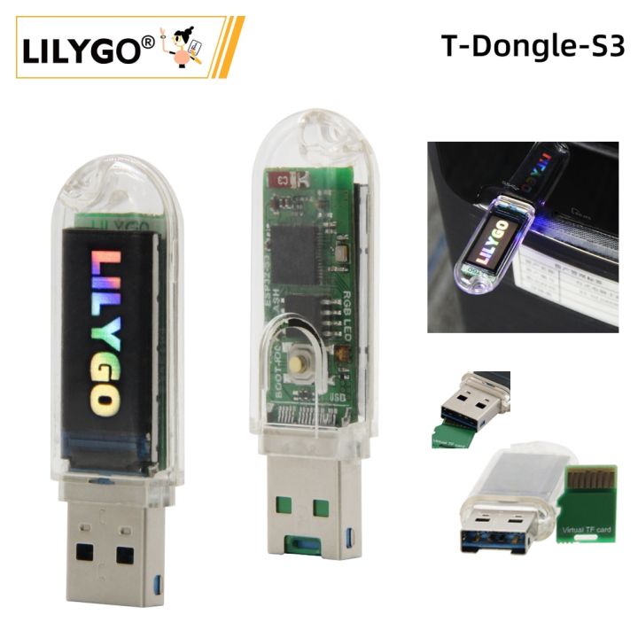 [2023สุดฮอต] LILYGO®T-Dongle-S3บอร์ดพัฒนา ESP32 S3พร้อมดองเกิลหน้าจอ0. ...