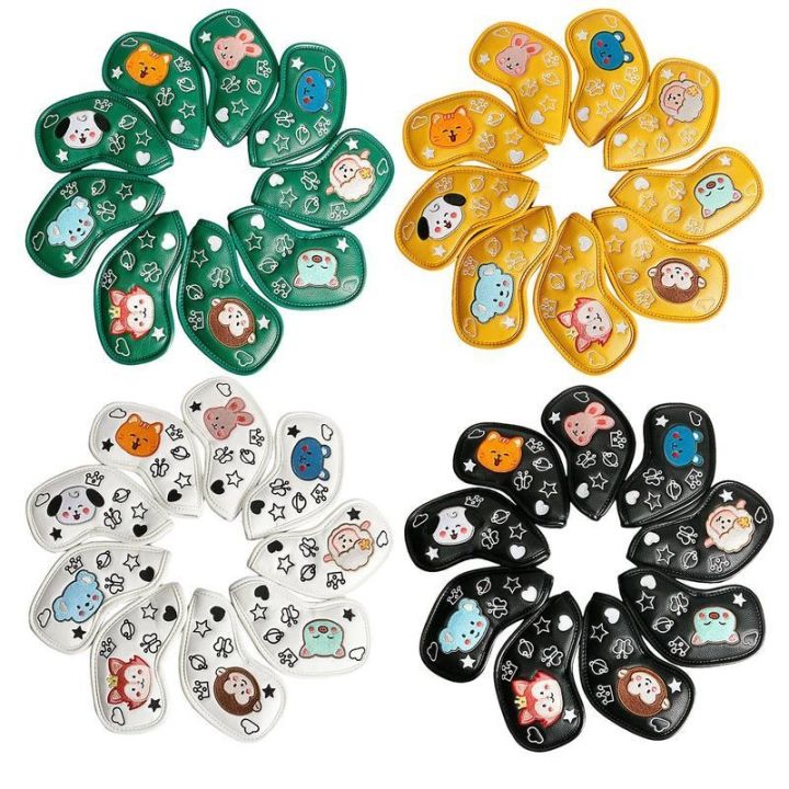 Golf Iron Covers Set 9pcs Set Cartoon Protective Headcovers With