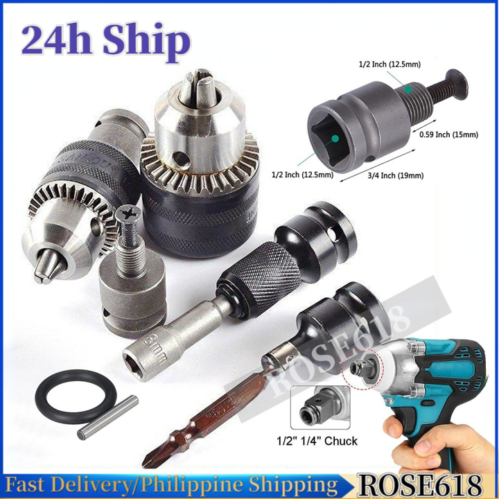 2-13mm Professional Heavy Duty Keyless Drill Bit Adapter, 1/2"-20UNF ...