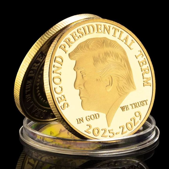 Donald Trump Gold Coin Golden Plated Collectable Coin and Case Included ...