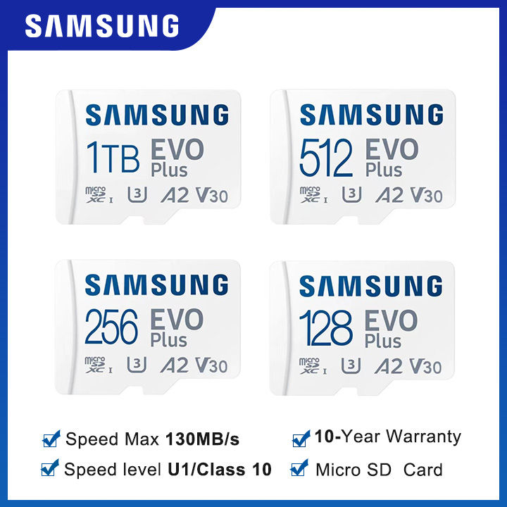 Samsung EVO PLUS 128GB 256GB 512GB 1TB Micro SD Card Class 10 U3 V30 A2 ...