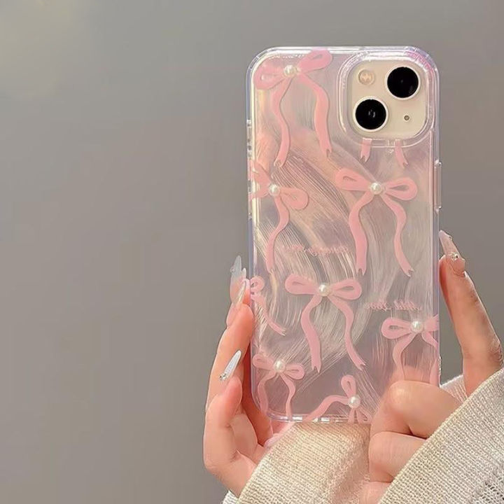 SOFT CASE CLARITY FEATHER PINK BOW CASING HP FOR XIAOMI REDMI 14C REDMI 13 4G 13C 13X 12 4G 12C ...