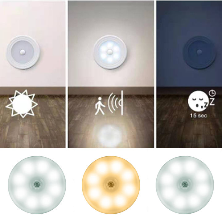 LED Night Light Intelligent Human Body Induction Wireless Dormitory USB ...