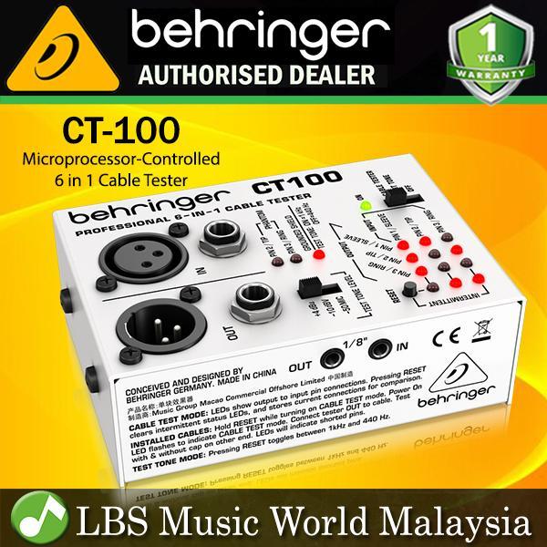 Behringer CT-100 Microprocessor Controlled 6 in 1 Cable Tester XLR TRS ...