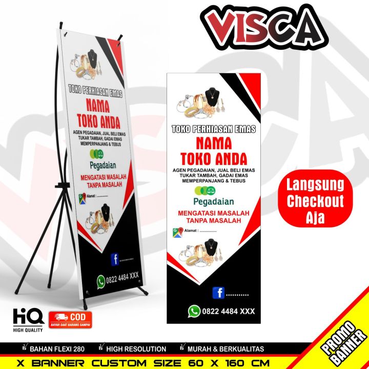 Spanduk X Banner Toko Emas - Ukuran 60 x 160cm | Lazada Indonesia