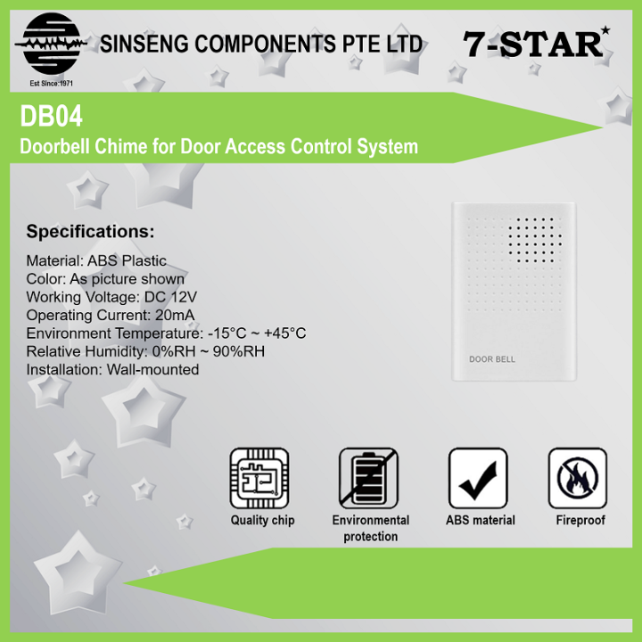 Door Access Biometric Control Doorbell - 4 lines DC12V Wired Door Bell ...