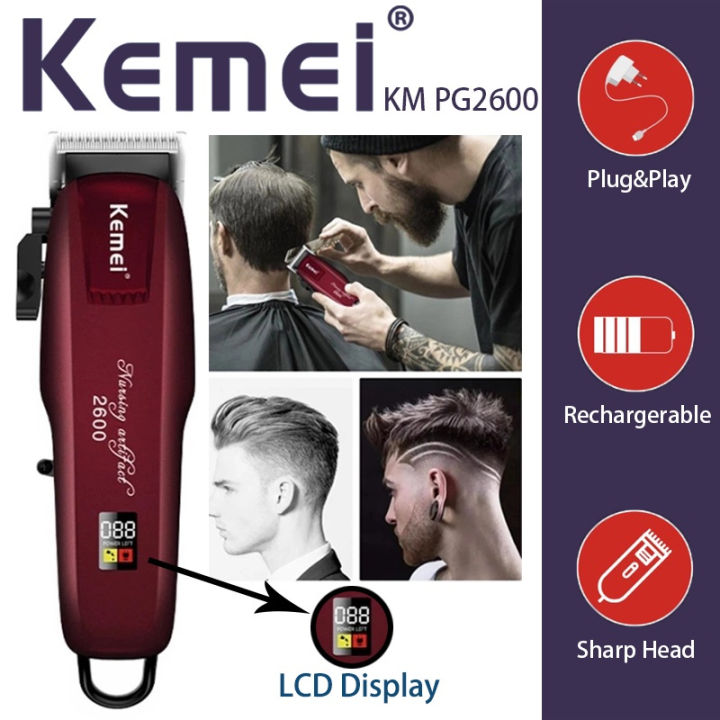 KEMEI KM-PG2600 Electric Hair Clipper Trimmer Powerful Wireless ...