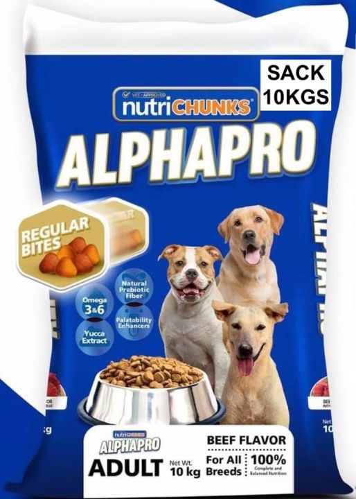 Nutrichunks Alphapro Dog Food Beef Flavor SACK 10kgs | Lazada PH