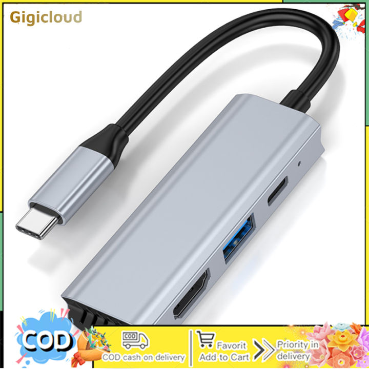 USB C Hub Adapter 3-Port USB C Hub Data Adapter Multiport 4K HD ...