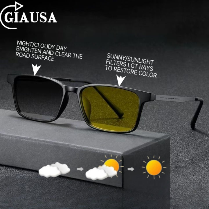 【GIAUSA】Night Vision Driving Clear Lens Color-changing Sunglasses ...
