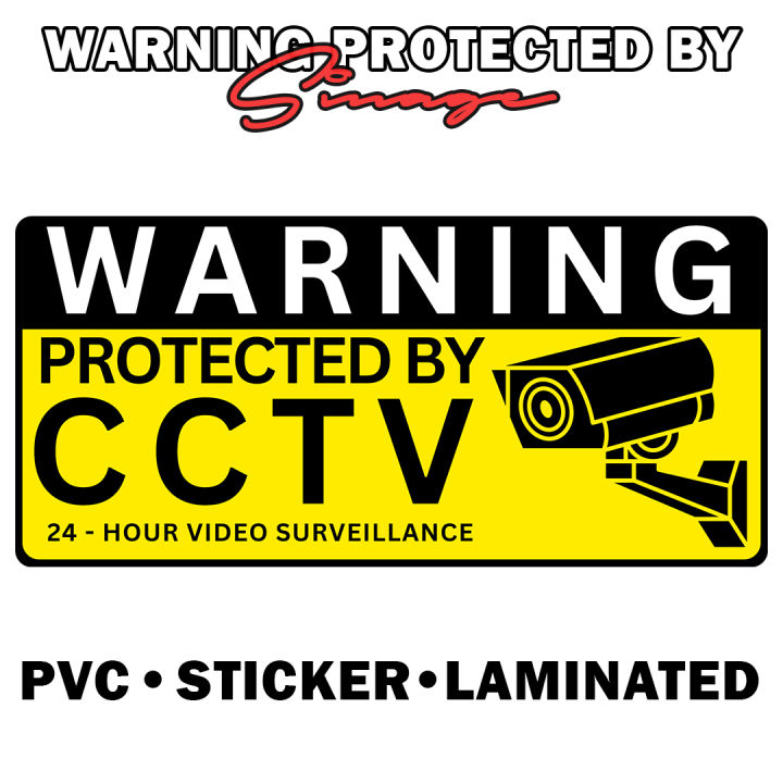 WARNING PROTECTED BY CCTV SIGN PVC, PLASTIC LAMINATED AND STICKER ...