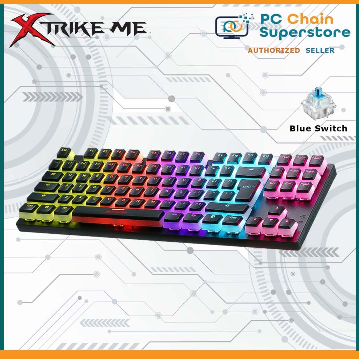 Xtrike Me GK-986P 80% TKL Wired Mechanical Gaming Keyboard w/ Pudding ...