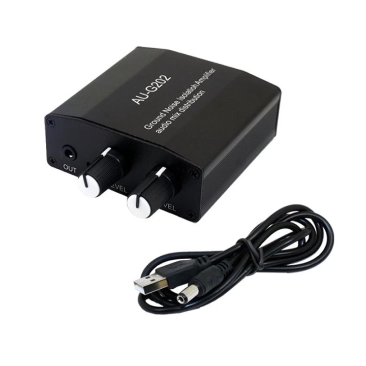 2-In-2-Out 3.5mm Stereo Headphone Mixer with Sound Control Computer ...