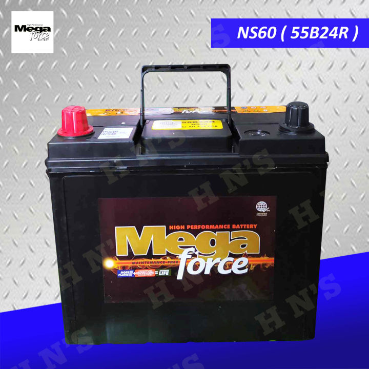 Mega Force 1SNF Reverse NS60 ( 55B24R ) Maintenance Free Car Battery with 18 mos warranty ...