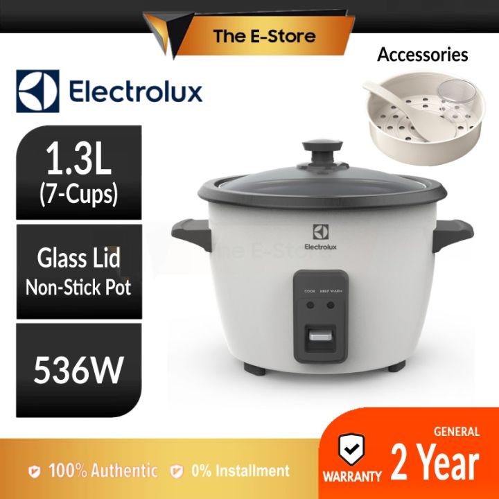 Electrolux 1.3L Conventional Rice Cooker with Glass Lid | E2RC1-220W ...