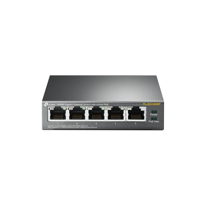 TP-Link TL-SG1005P 5-Port Gigabit Desktop Switch with 4-Port PoE ...