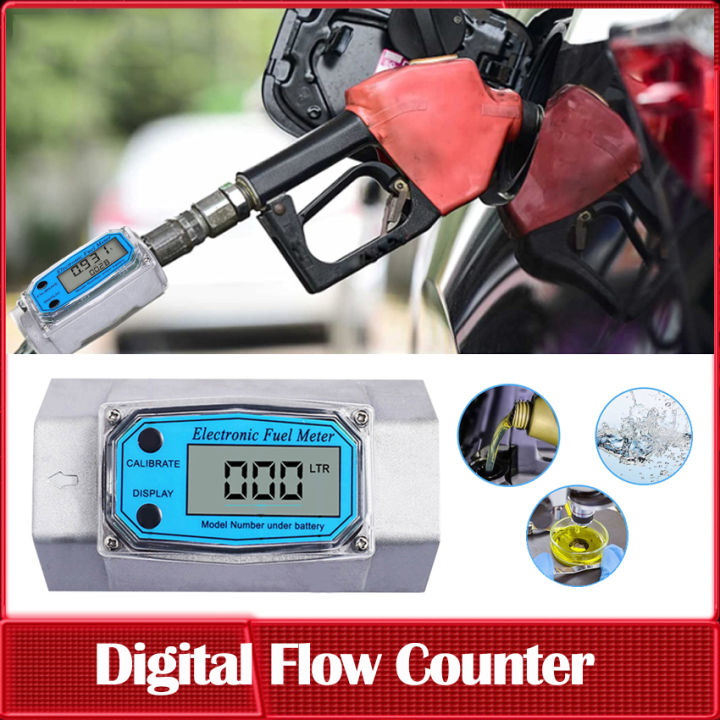 Digital Fuel Flow Meter Car Gasoline Water Flow Meter Counter Fuel Flow ...