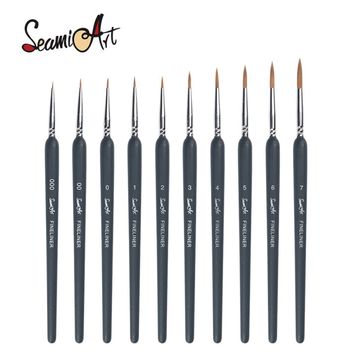SeamiArt 1 Pc. Hook Line Paint Brush Set Watercolor Acrylic Oil ...