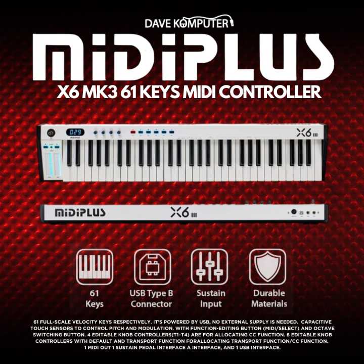 Midiplus X6 MK3 61 Keys Midi Controller keyboard | Lazada Indonesia