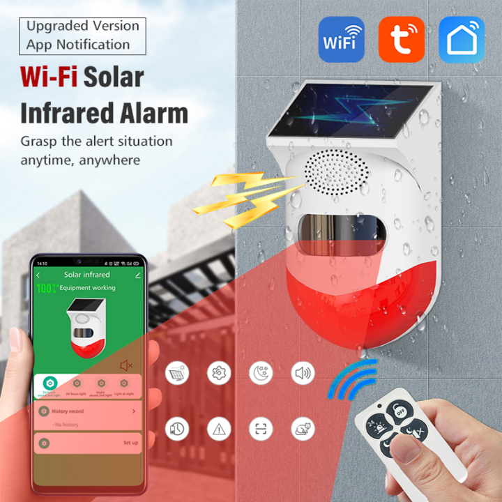 E Life Smart Store Tuya Smart Wifi Solar Alarm Siren Security System ...