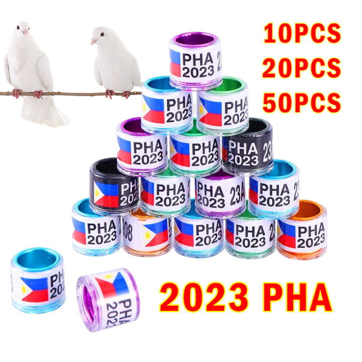 10/20/50Pcs 2023 PHA Pigeon Ring with Base Serial Number Aluminum Dove ...