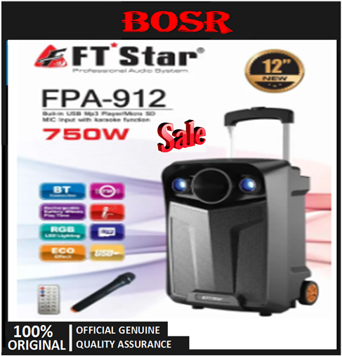 FT Star Megapro FPA-912 With wireless single microphone, Bluetooth ...