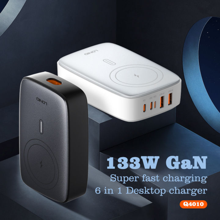 LDNIO Q4010 ที่ชาร์จด่วน 140W Super fast charging พร้อม ไวเลสชาร์จ 15W ...