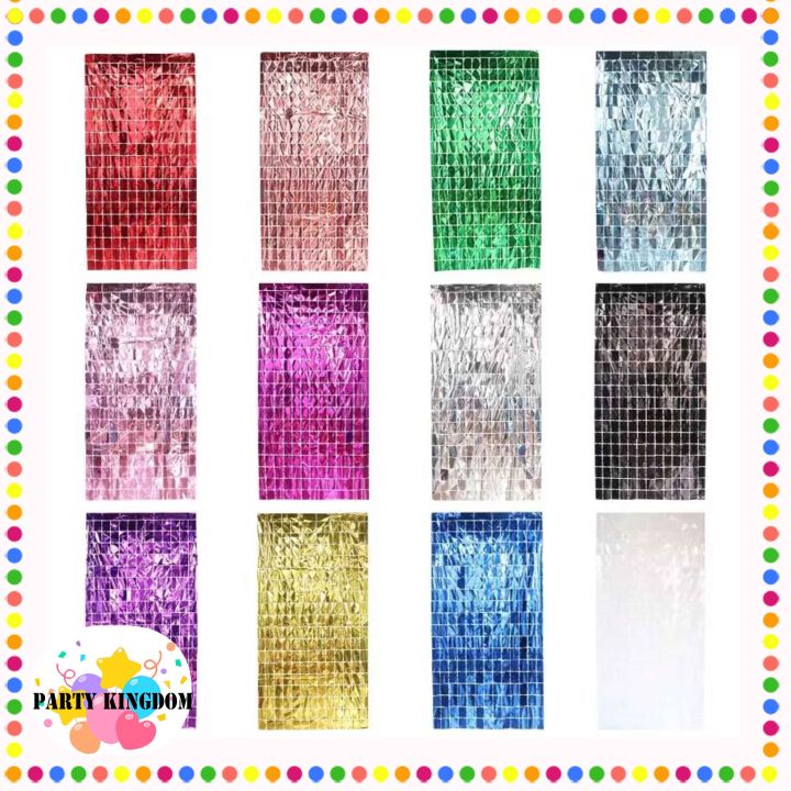 Party Kingdom 1x2 M Shiny or Pastel Square Rain Silk Curtain Party ...