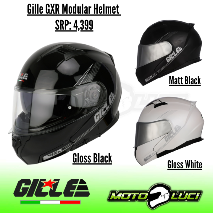 Gille GXR Modular Dual Visor Motorcycle w/ free Iridium Silver Lens ...