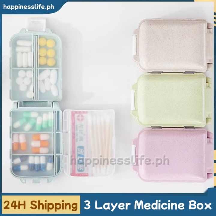 8 Divider Clamshell Design Medicine Tablet Pill Storage Organizer Heavy ...